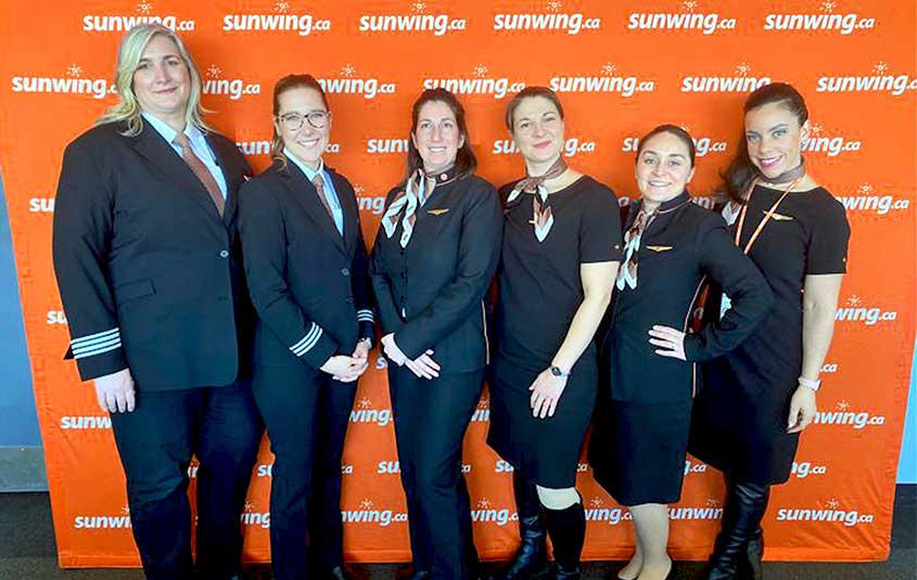 Sunwing’s three all-female flight deck and cabin crew flights honour ...