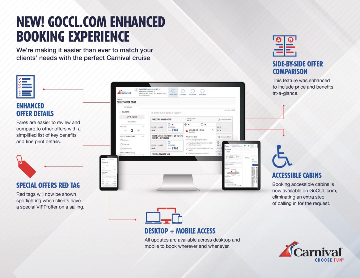 Carnival introduces GoCCL.com enhanced booking experience for agents ...