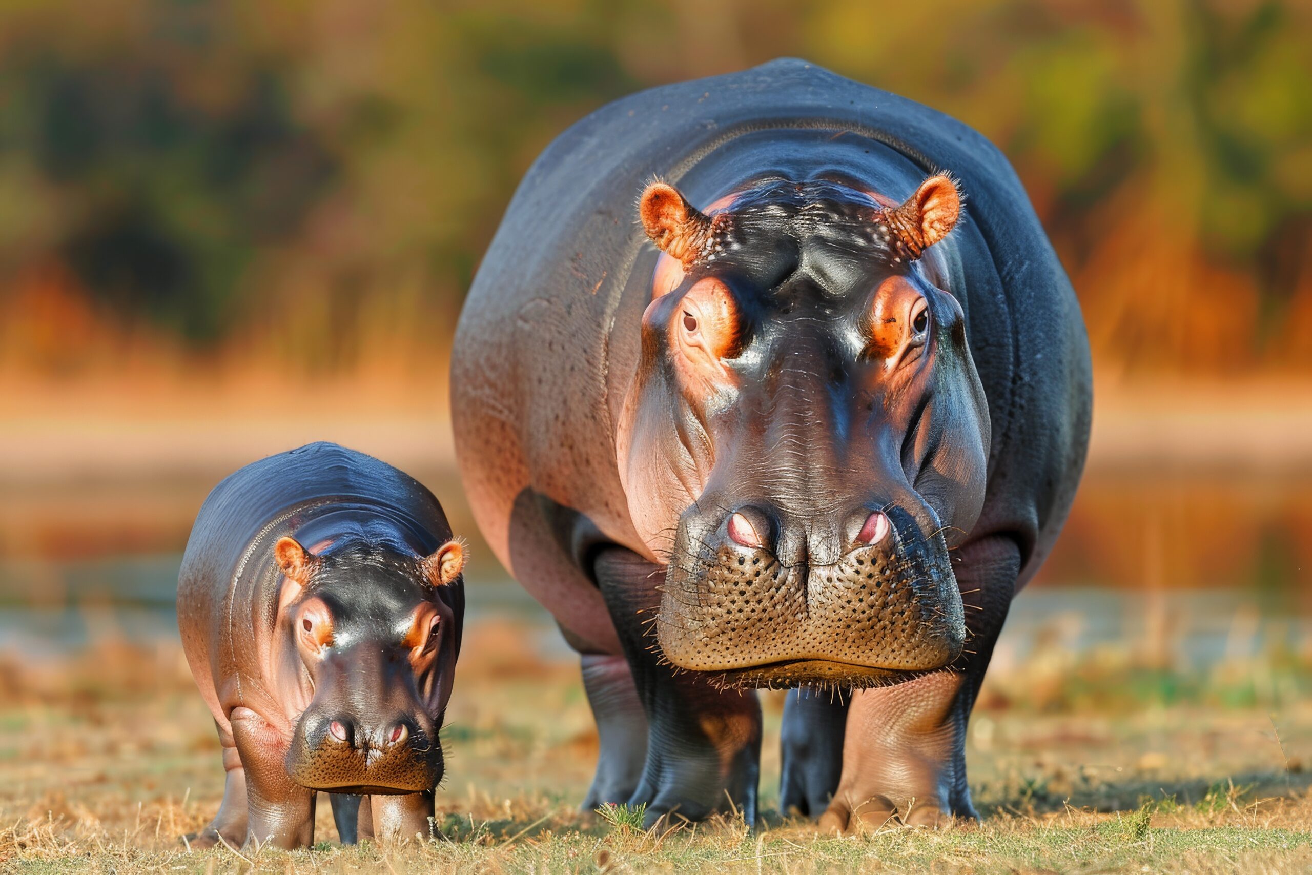 Watch as three hippos casually roam around busy town in South Africa ...